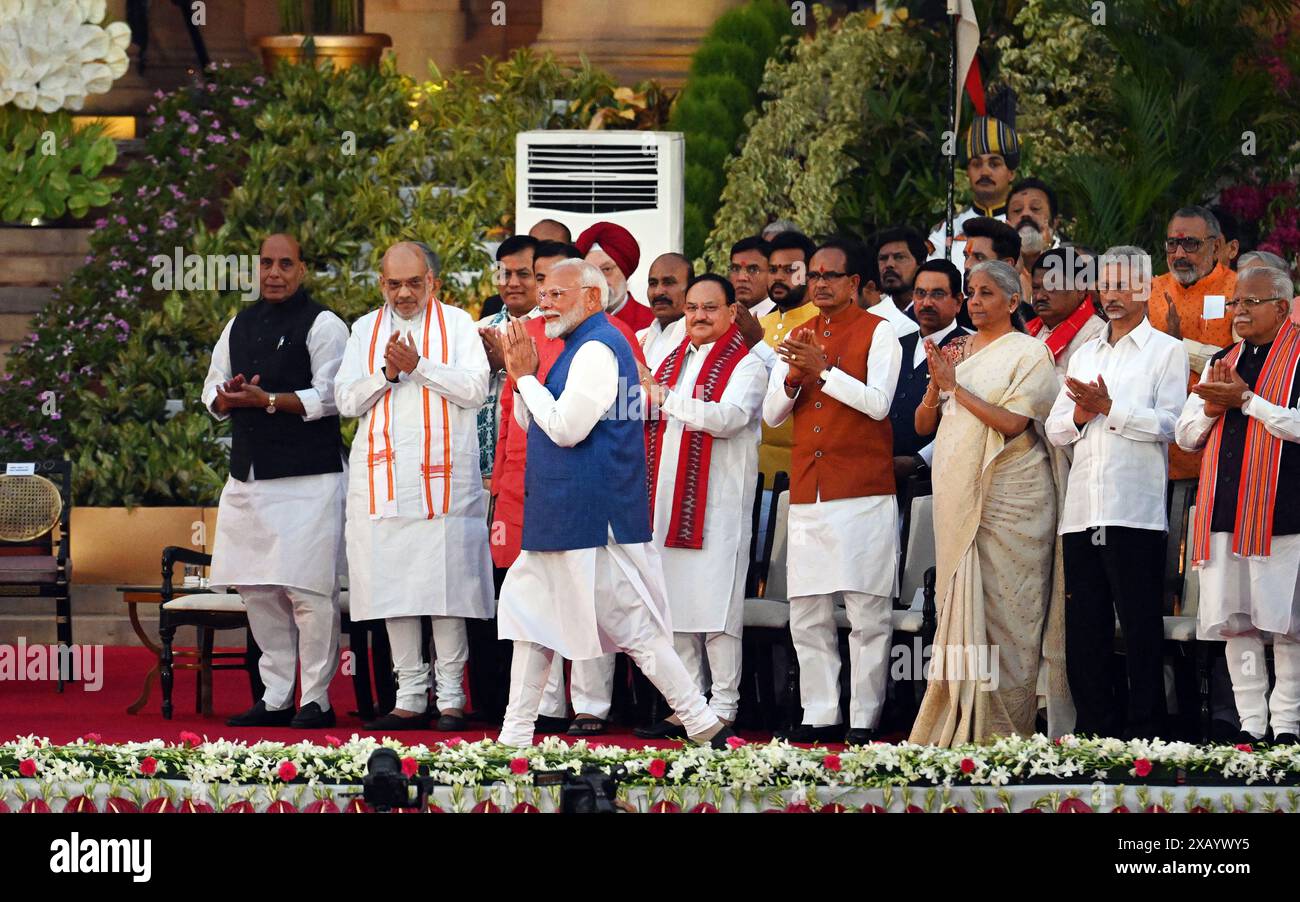 NEW DELHI, INDIA - JUNE 9: Prime Minister Narendra Modi arrives to take oath as the Prime ...
