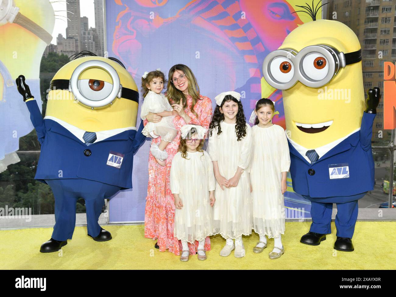 Miriam Ezagui and children attend the premiere of "Despicable Me 4" at ...