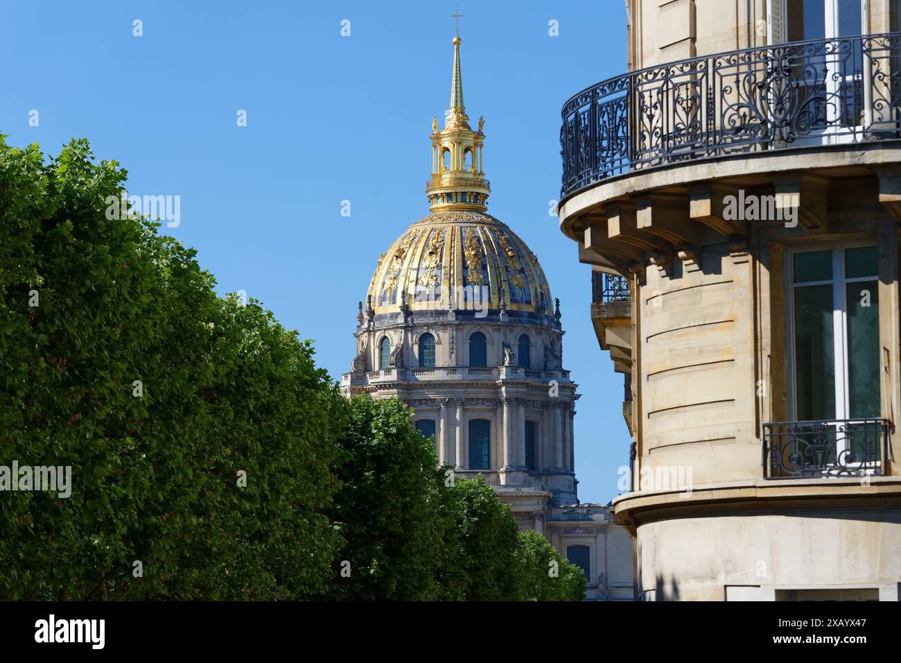 The cathedral of Saint Louis and facade of traditional French house ...
