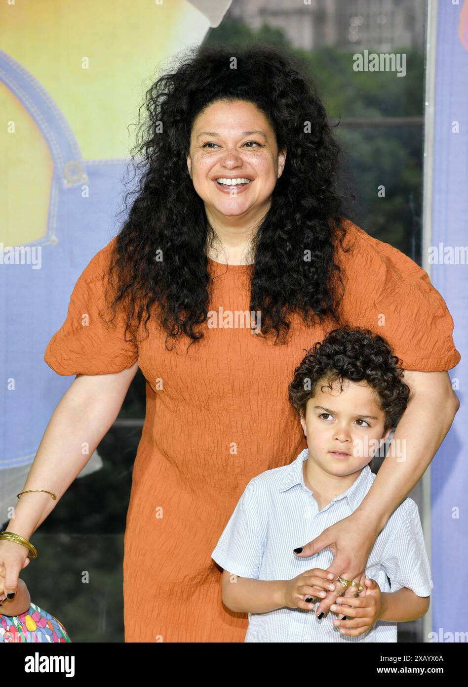Michelle Buteau and her children attend the premiere of "Despicable Me ...