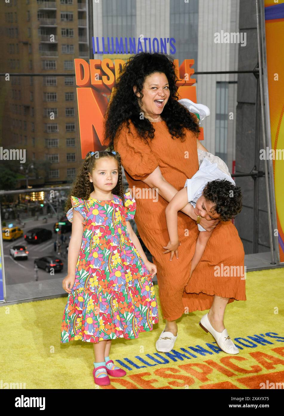 Michelle Buteau and her children attend the premiere of "Despicable Me ...