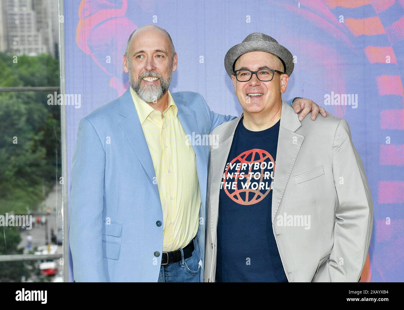 Co-director Chris Renaud, left, and screenwriter Ken Daurio attend the ...