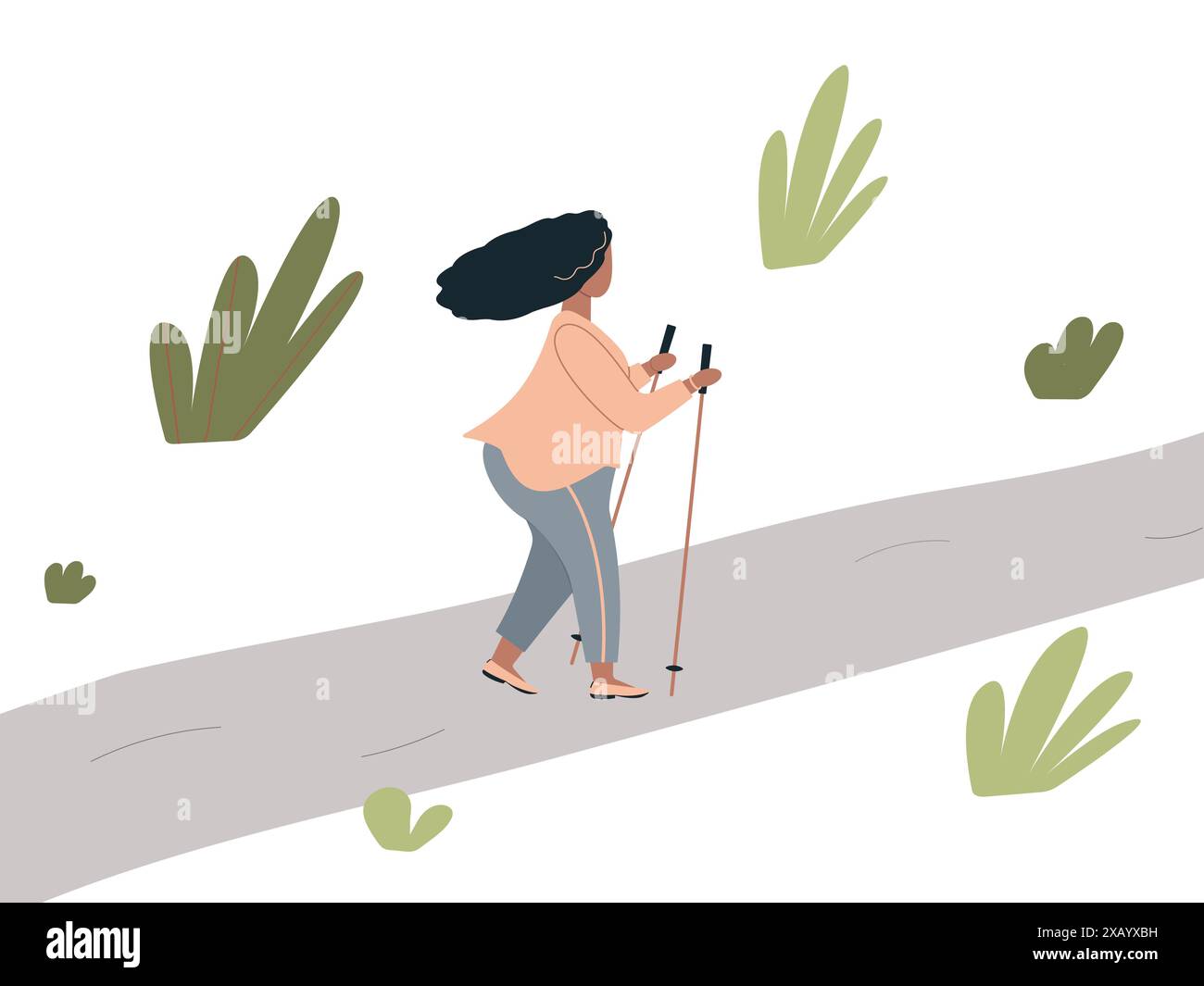 Walking mature african american Stock Vector Images - Alamy