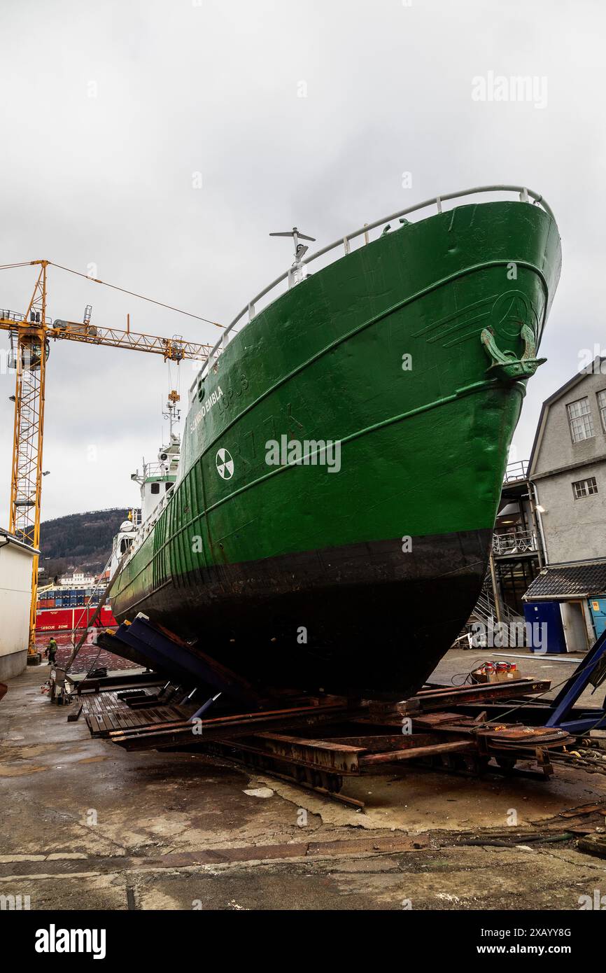 Old vessel, Scanbio Embla (b.1961), rebuilt as a wellboat - at Endur ...