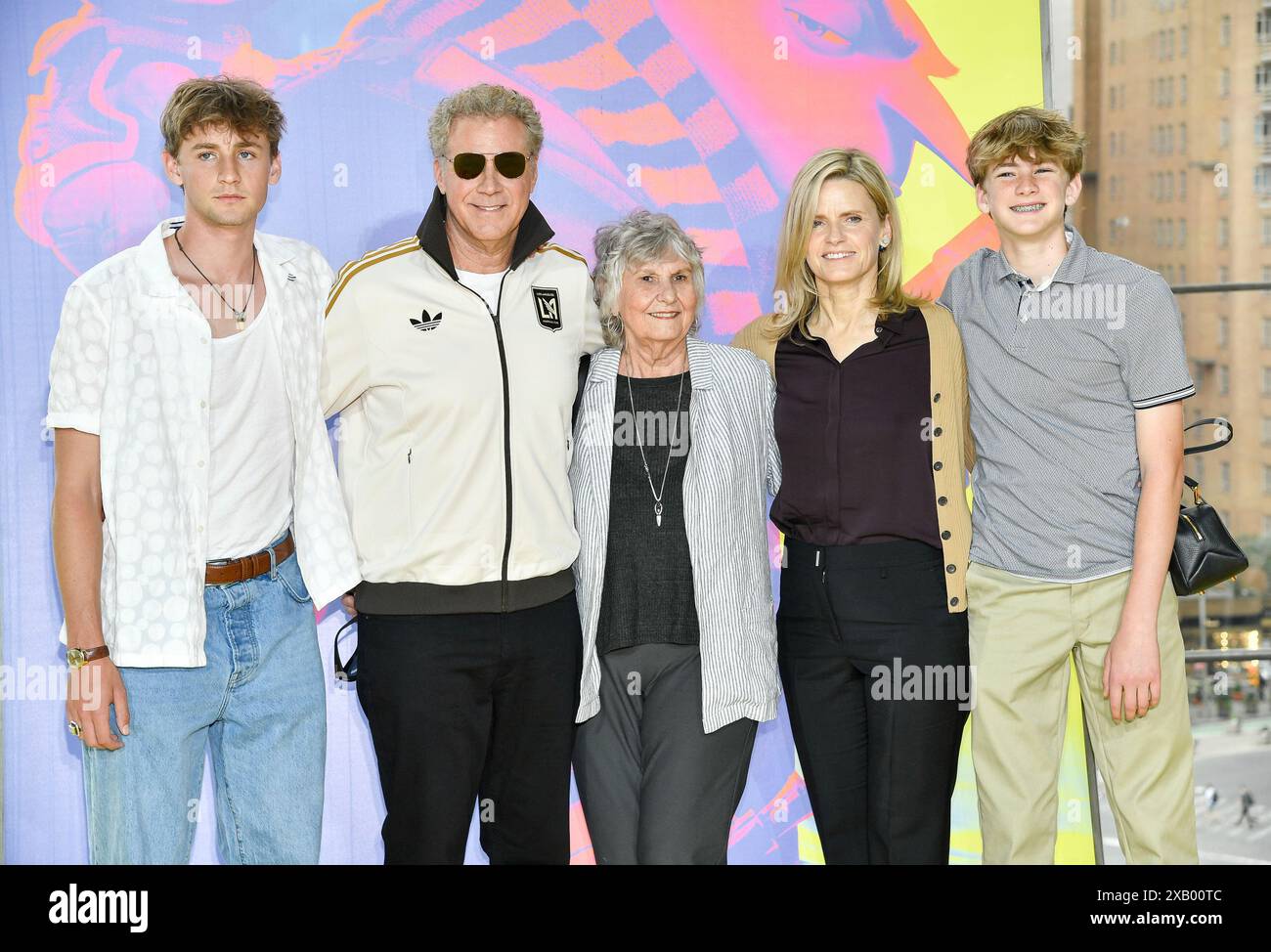 Will Ferrell, second from left, poses with his family at the premiere ...