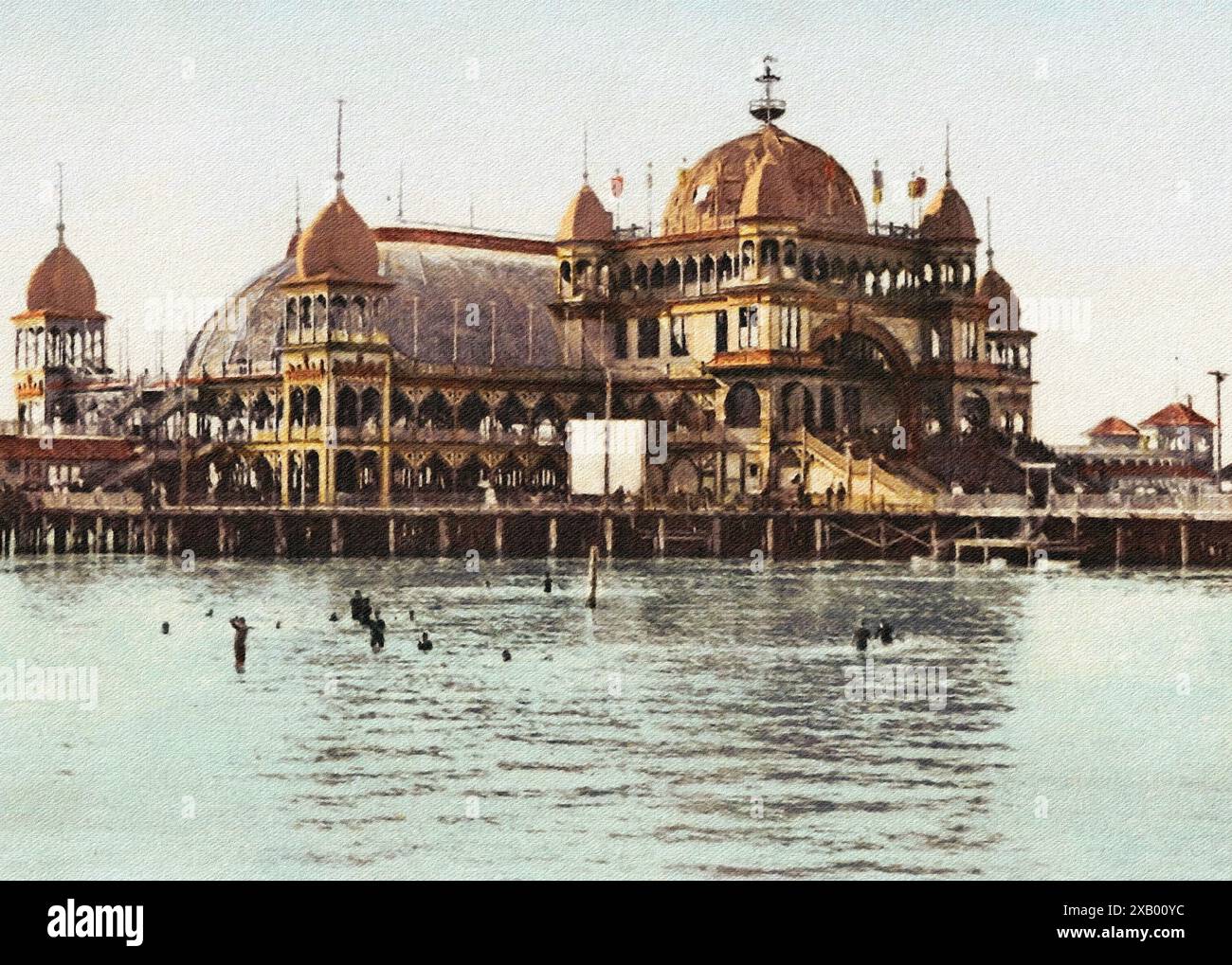 Salt Air Pavilion, Great Salt Lake, Salt Lake County, Utah 1901 Stock ...