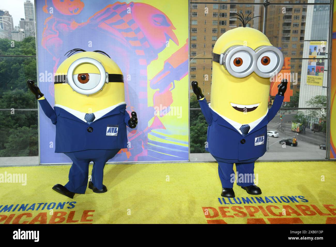 New York, USA. 09th June, 2024. Stuart the Minion and Kevin the Minion ...
