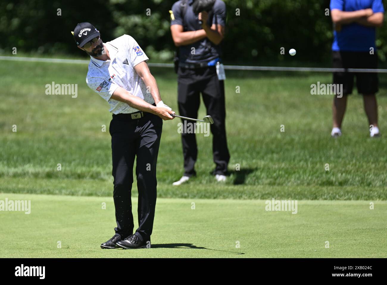 Dublin, Ohio, USA. 9th June, 2024. Adam Hadwin (CAN) puts in for the ...
