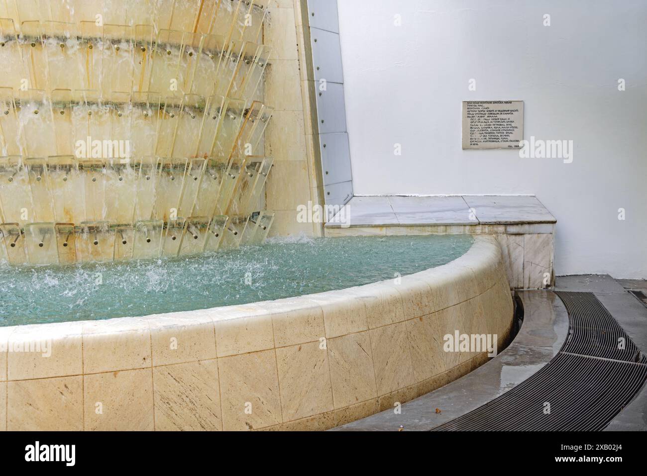 Belgrade, Serbia - May 11, 2024: Glass TIles and Marble Stone Water ...