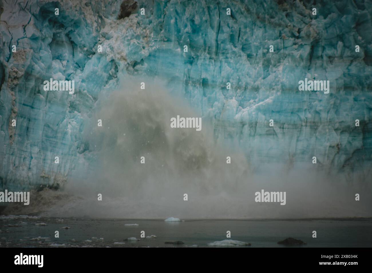 Witness the dramatic collapse of a massive glacier in Alaska, where ice ...