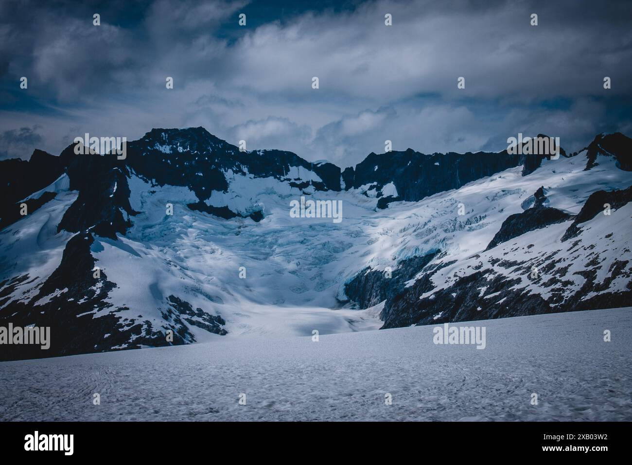 This breathtaking shot captures the rugged beauty of an Alaskan glacier ...