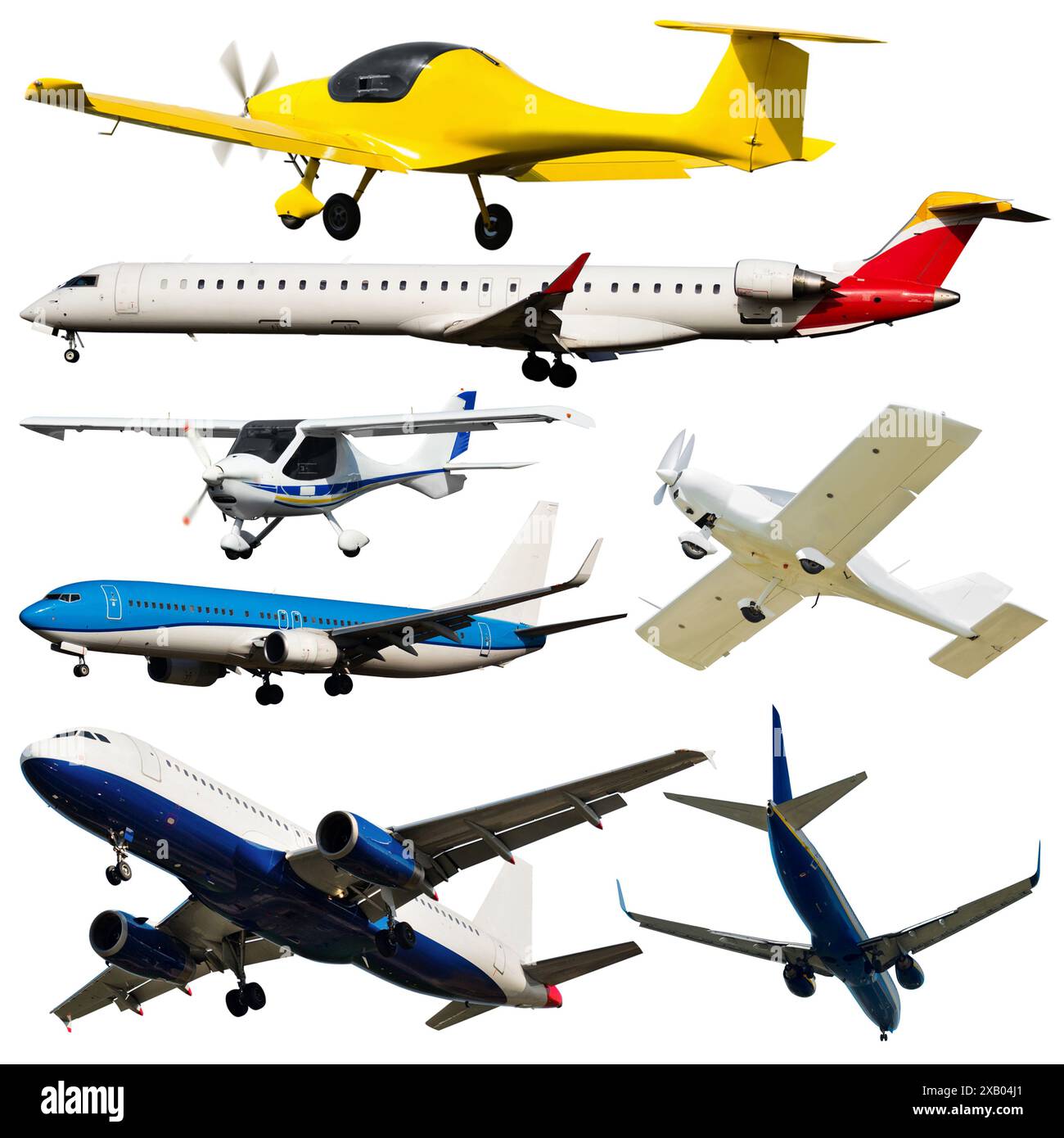 Civil passenger aircrafts isolated Stock Photo - Alamy