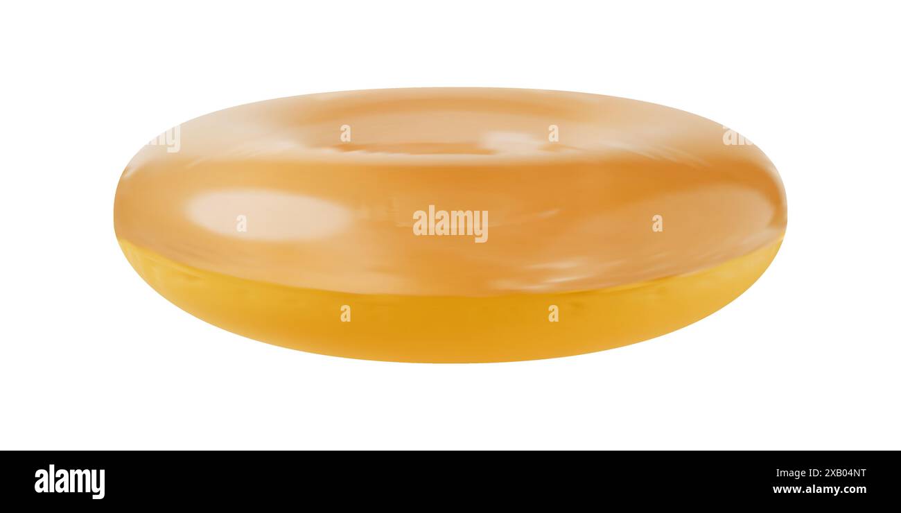 Orange Inflatable circle on isolated background. Swim ring, water donut ...