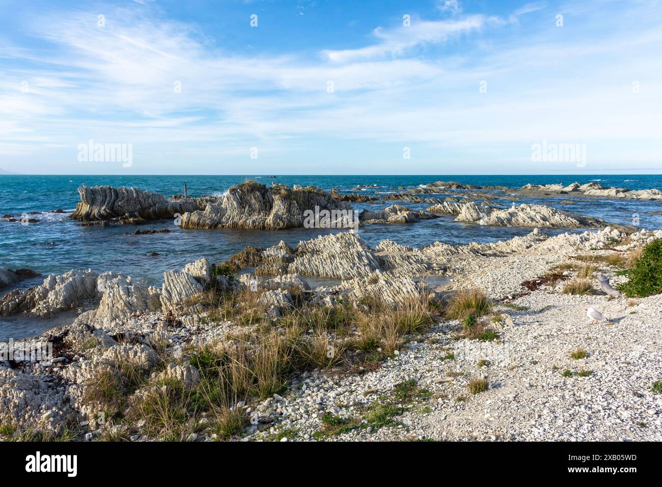 Coastal rocks (Rahui conservation area), Avoca Street, Kaikōura ...