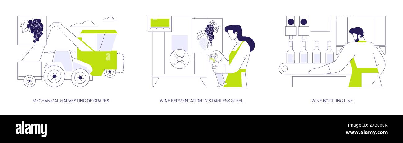 Wine production abstract concept vector illustrations Stock Vector ...