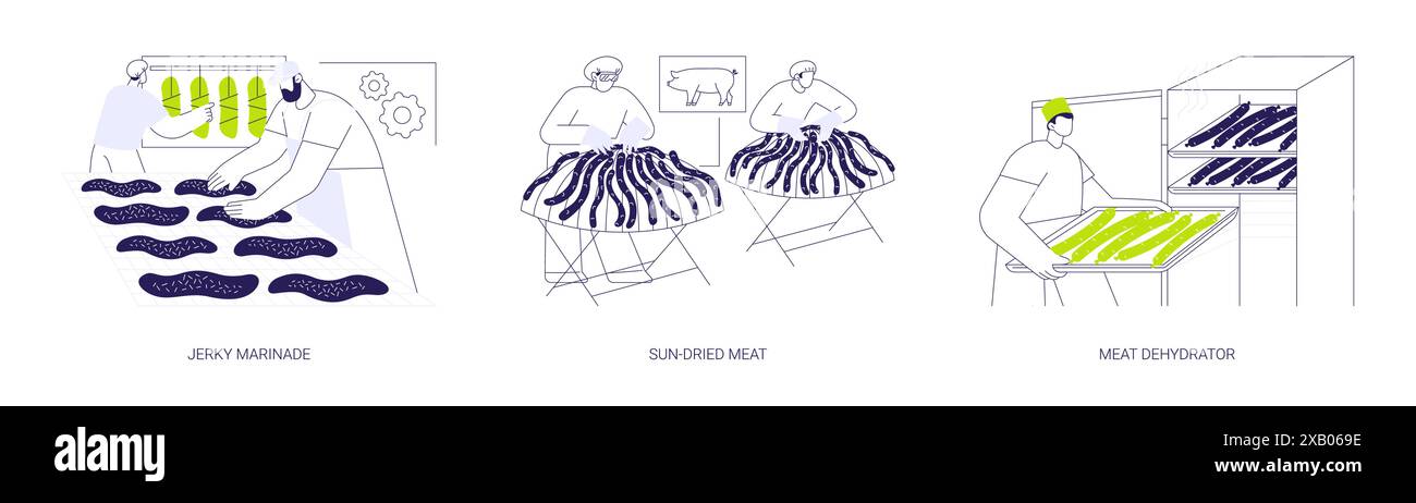 Meat drying abstract concept vector illustrations Stock Vector Image ...