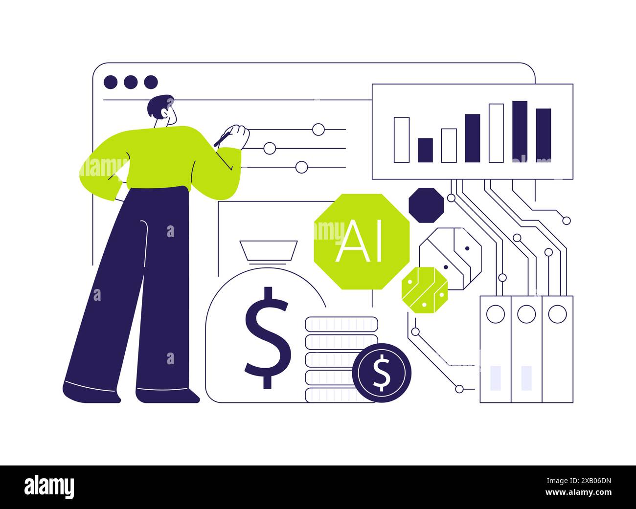 AI-Backed Automated Bookkeeping abstract concept vector illustration ...