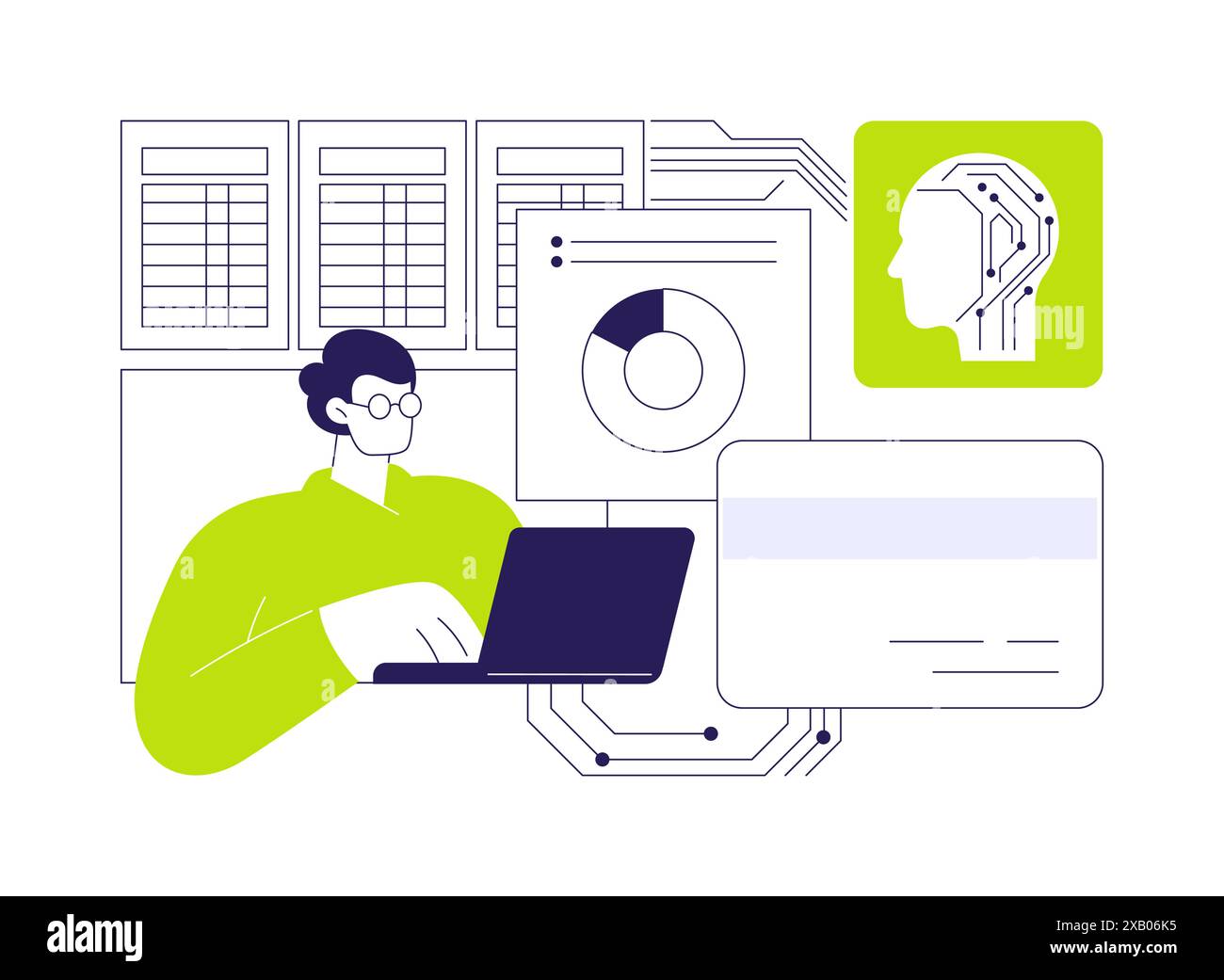 AI-Enhanced Expense Management abstract concept vector illustration ...