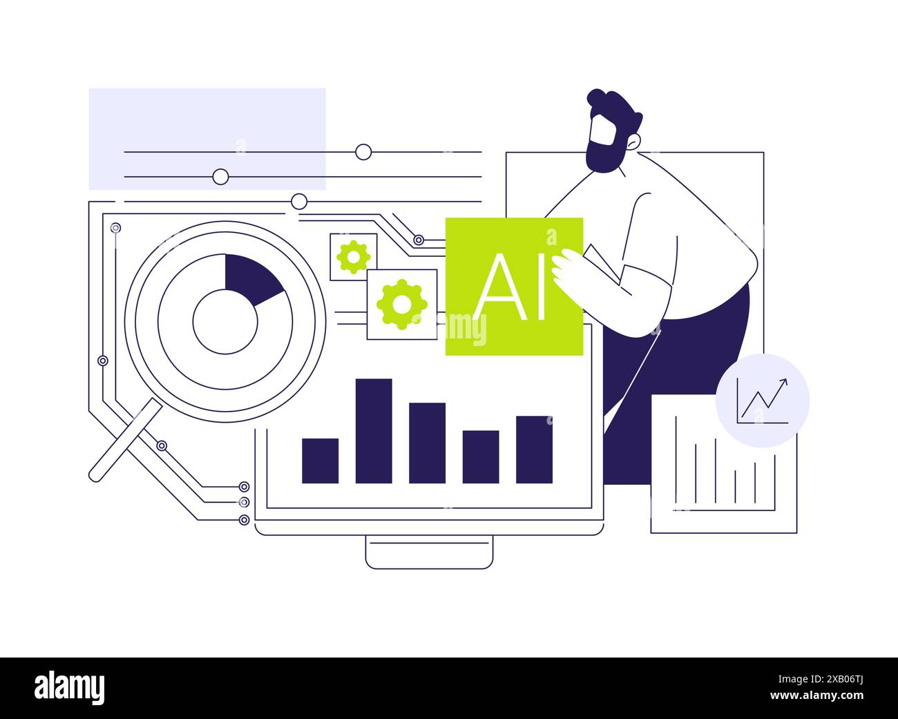 AI-Analyzed Market Research abstract concept vector illustration Stock ...