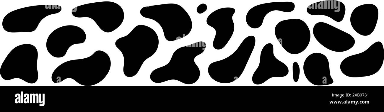 Organic Black Shape With Fluid And Irregular Form Abstract Blob And Amoeba Figure With Wavy