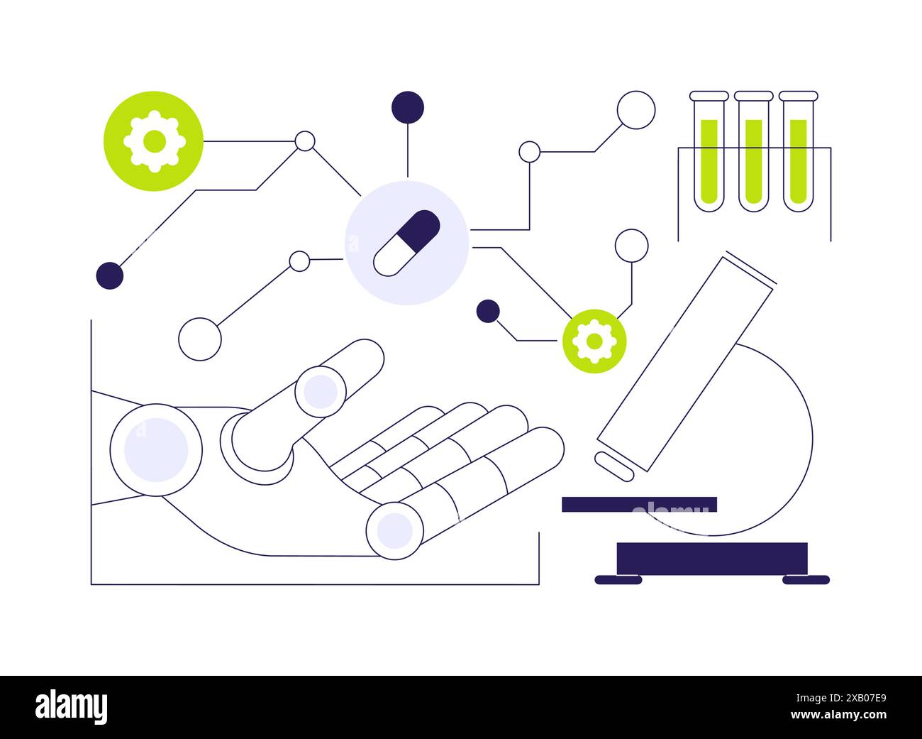 AI-Enhanced Drug Discovery abstract concept vector illustration Stock ...