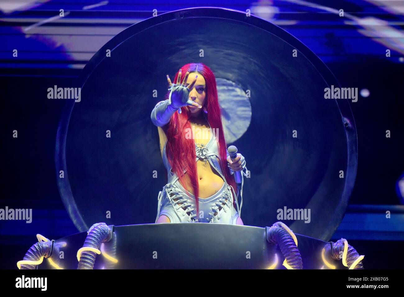 Spanish singer, Lola Indigo performs live at a concert at the Share ...