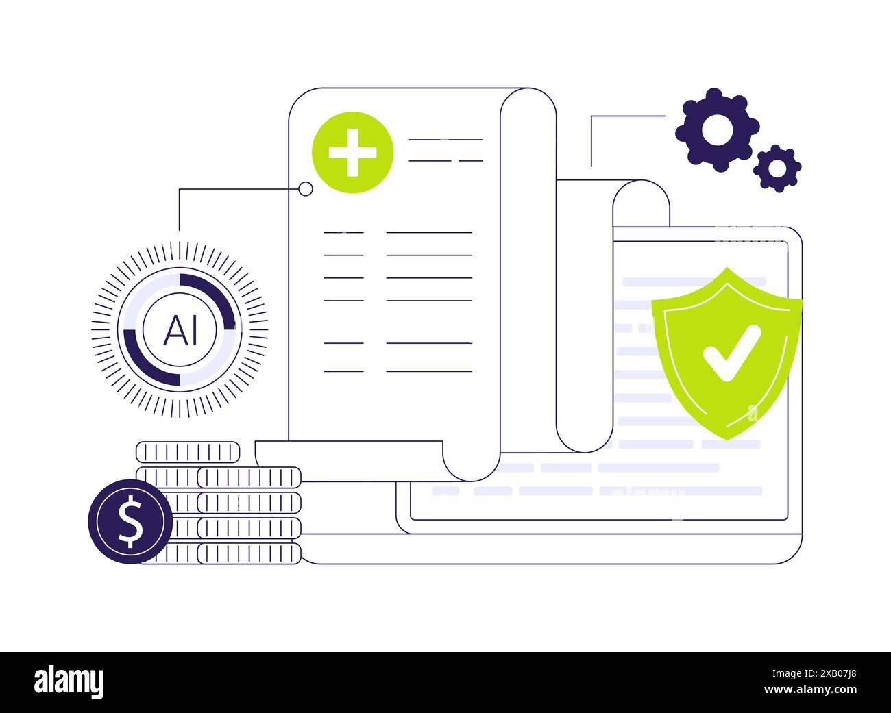 AI-Streamlined Medical Billing and Coding abstract concept vector ...