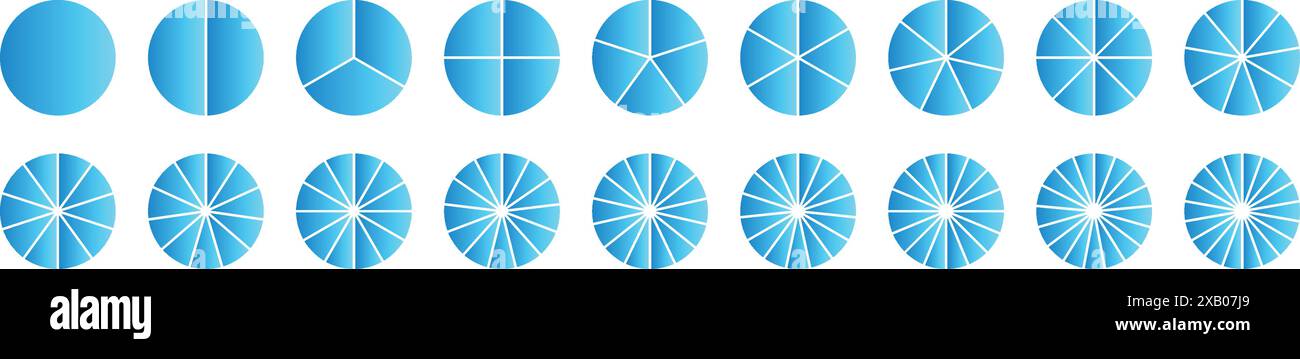 Pie chart with different segments in a circular diagram. wheel graph ...