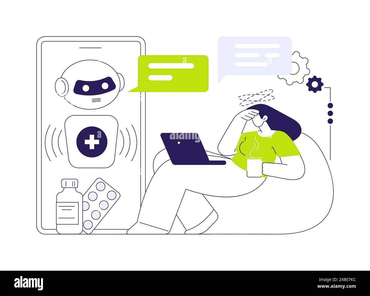AI-Powered Healthcare Chatbots abstract concept vector illustration ...