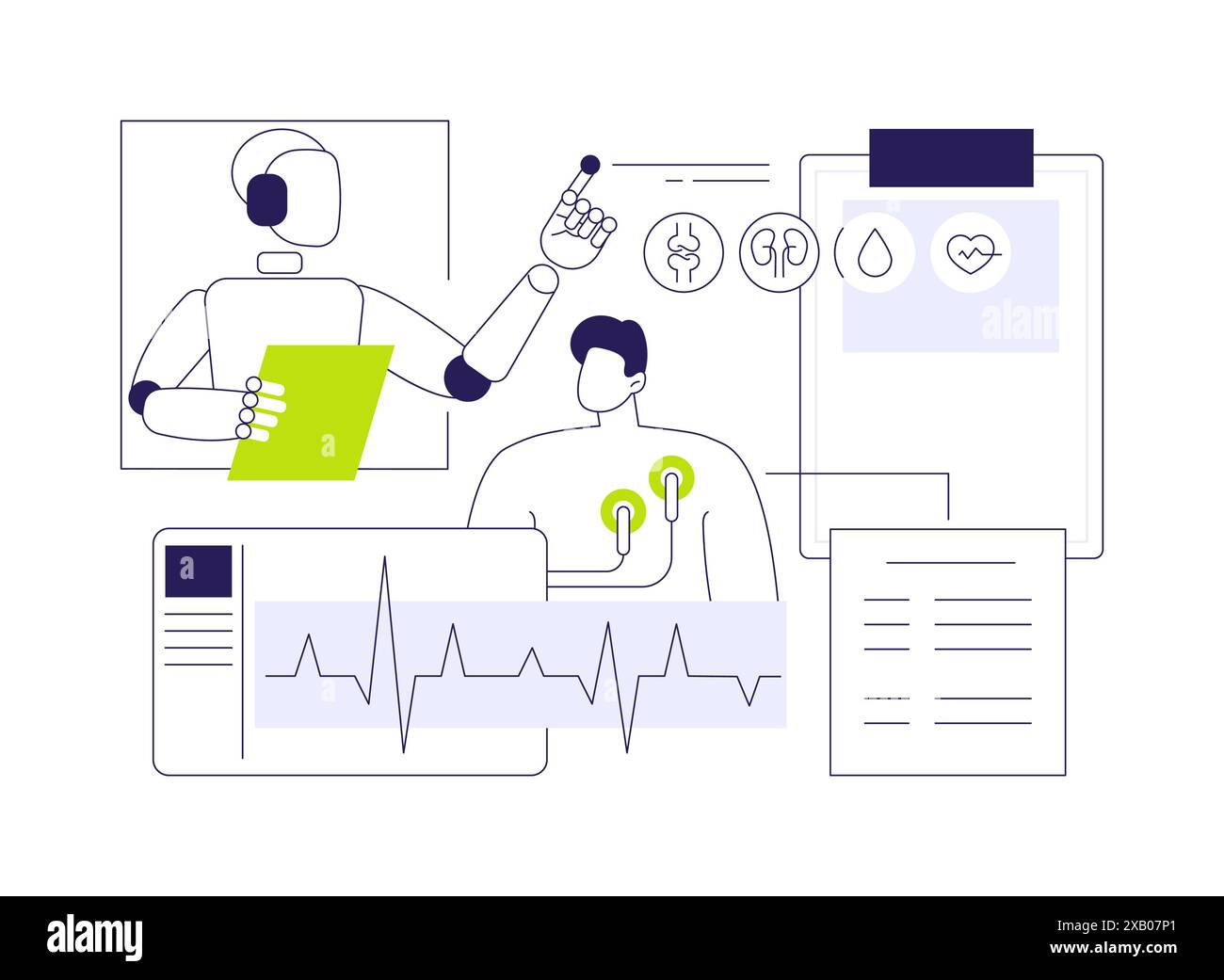 AI-Analyzed Patient Health Monitoring abstract concept vector ...