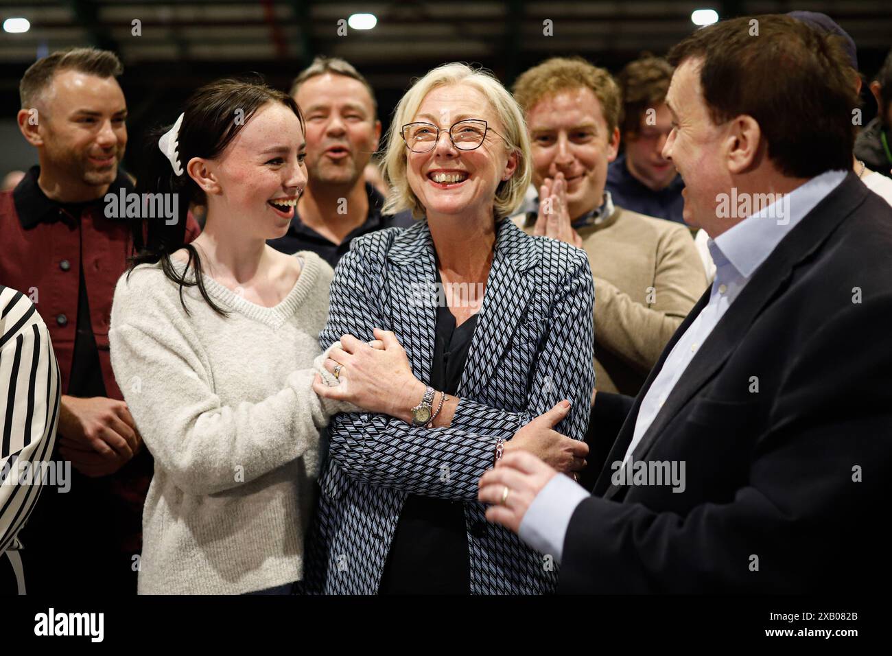 Fine Gael European Election candidate Regina Doherty listens as the ...