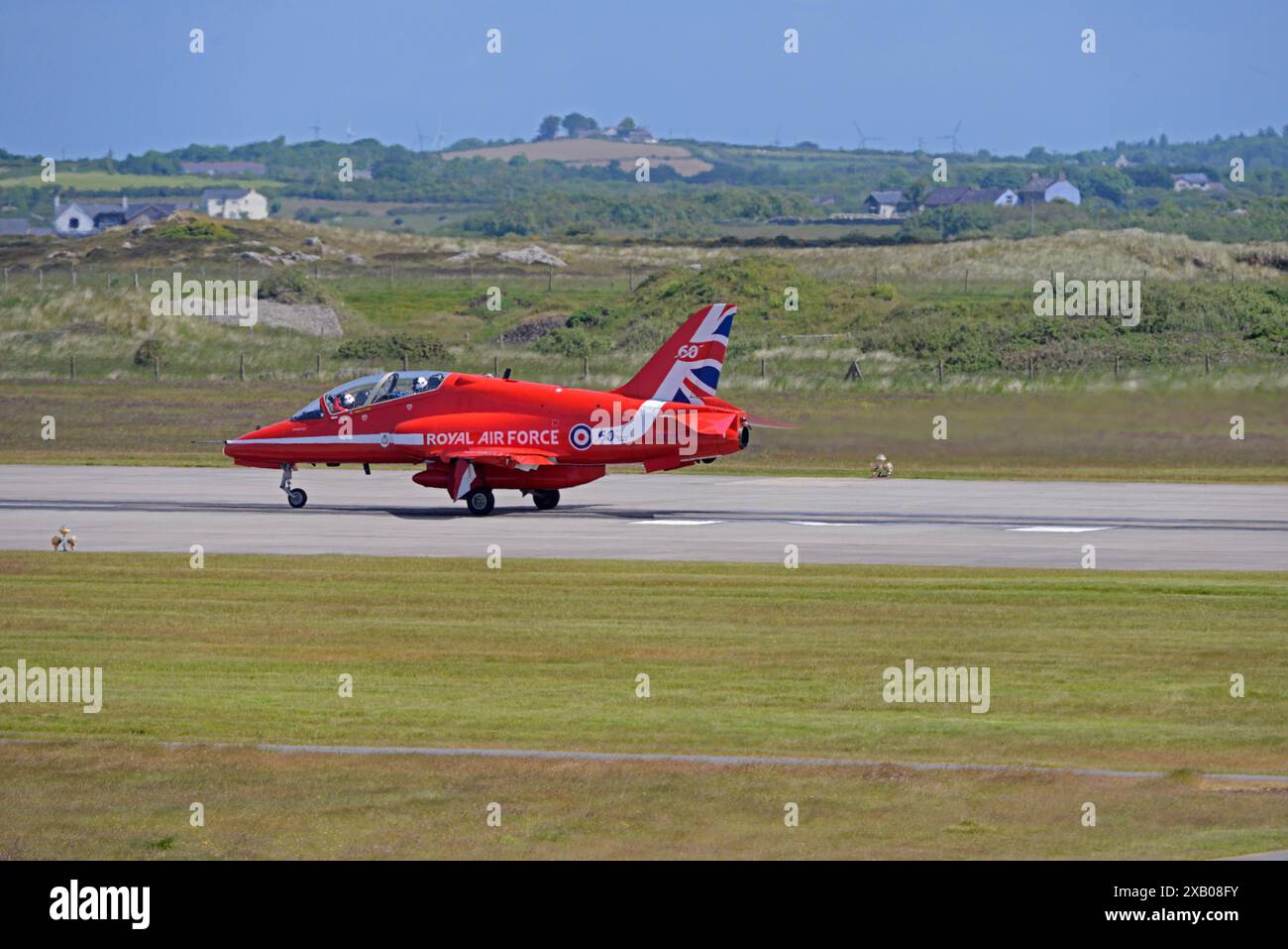 RED ARROW preparing for a formation departure from RAF VALLEY, Anglesey ...