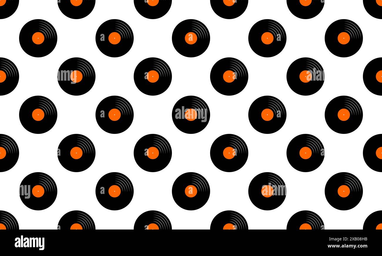 Repeating vinyl records background. LP or long play music discs pattern ...