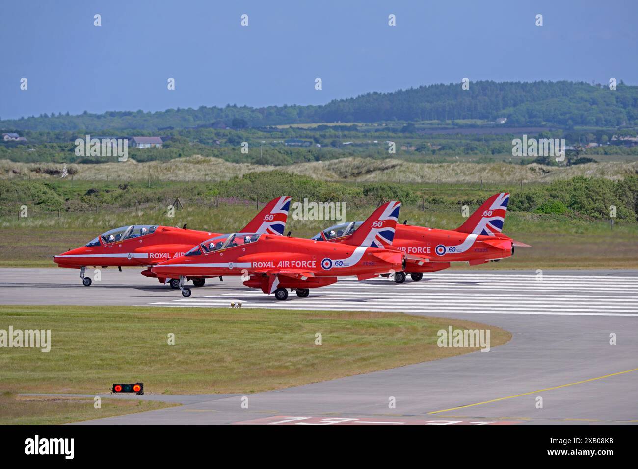 RED ARROWS preparing for a formation departure from RAF VALLEY ...