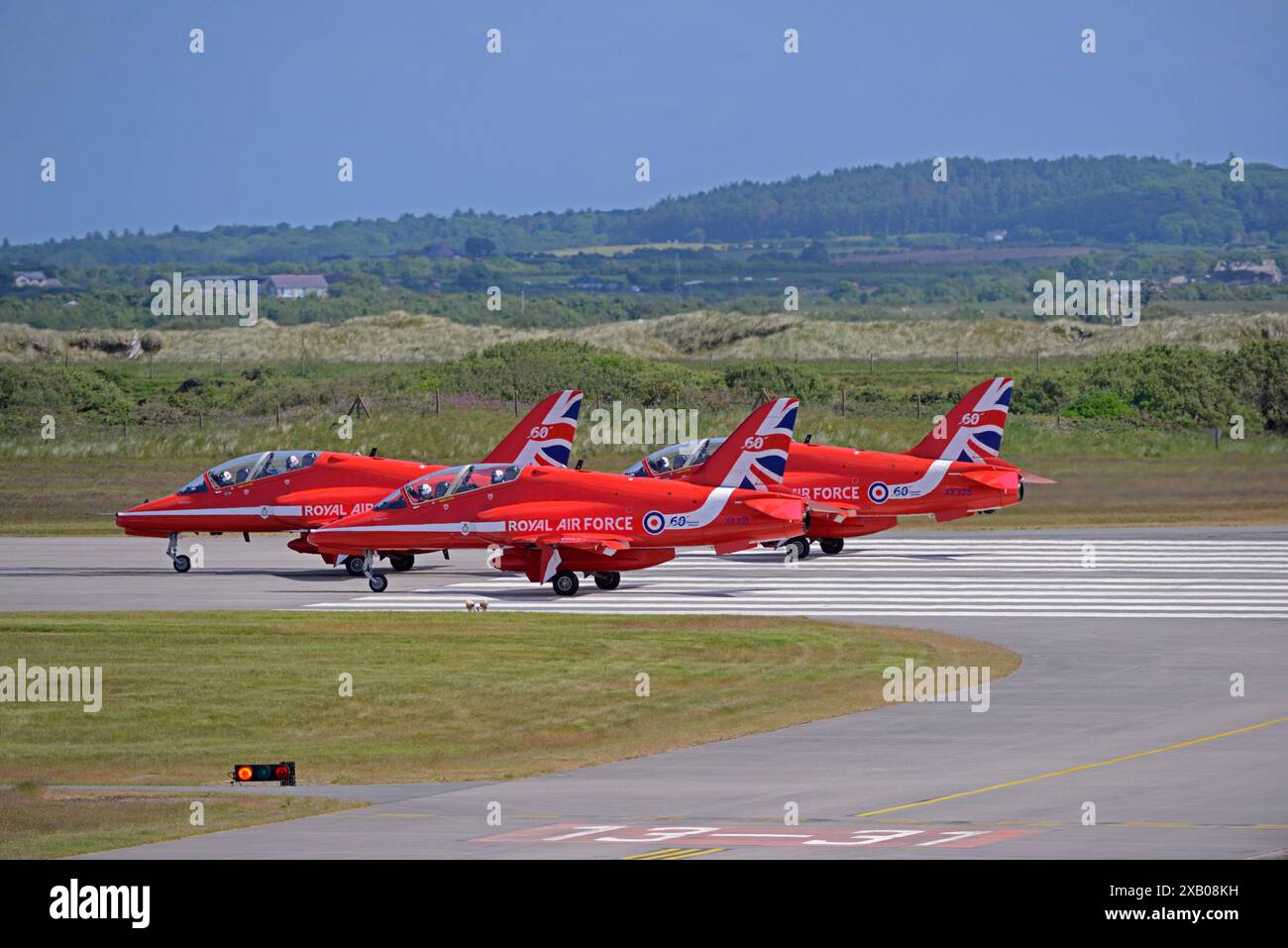 RED ARROWS preparing for a formation departure from RAF VALLEY ...