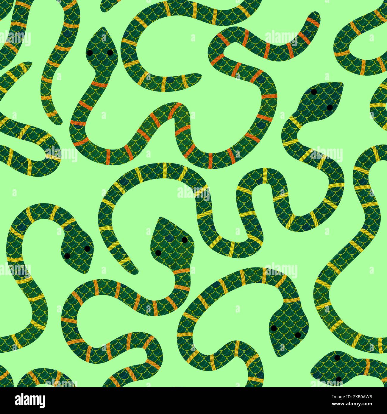 Summer cartoon animals seamless snake pattern for wrapping paper and ...