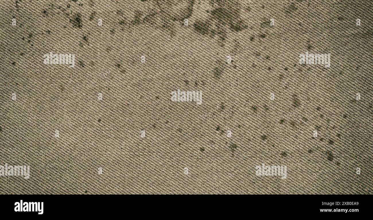 Texture fabric of jeans background is contaminated dirty with stains ...