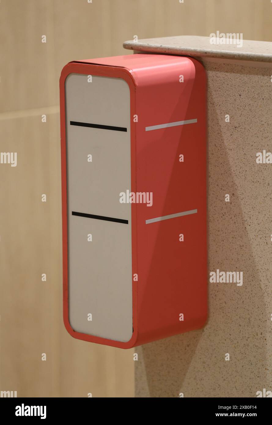 colorful square plastic sign in the corner of the wall and have copy ...