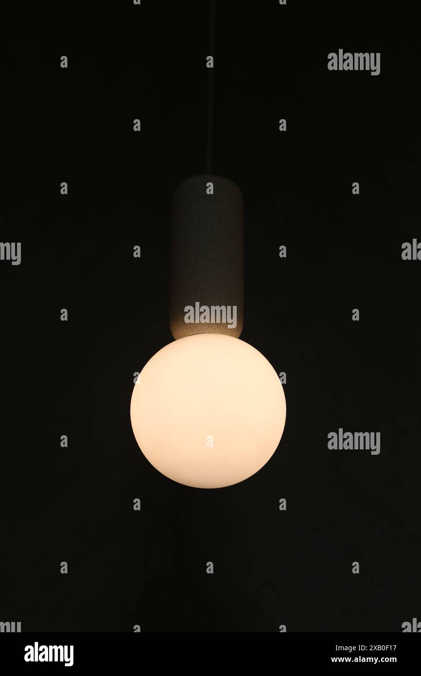 Round lights in a restaurant with not a lot of light, Round decorative ...