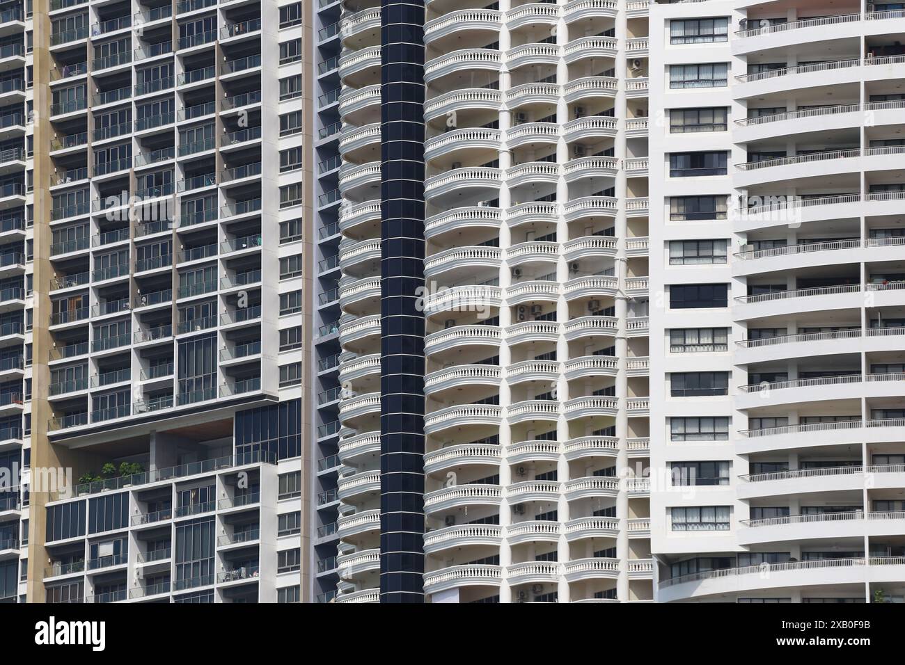 Close up of tall building with a skyscraper background for design in ...