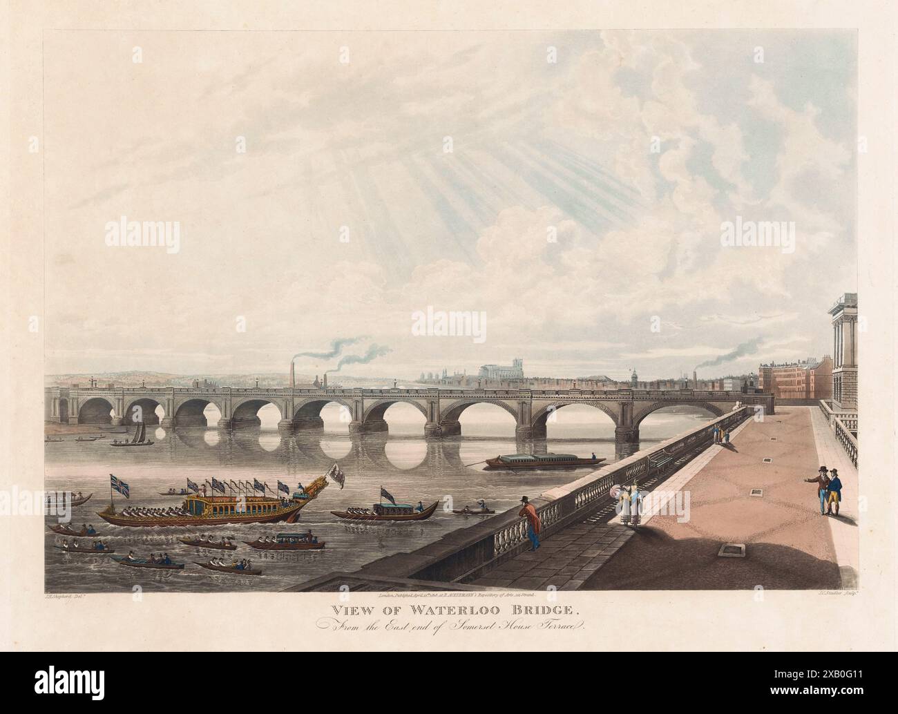 Vintage illustration of waterloo bridge hi-res stock photography and ...