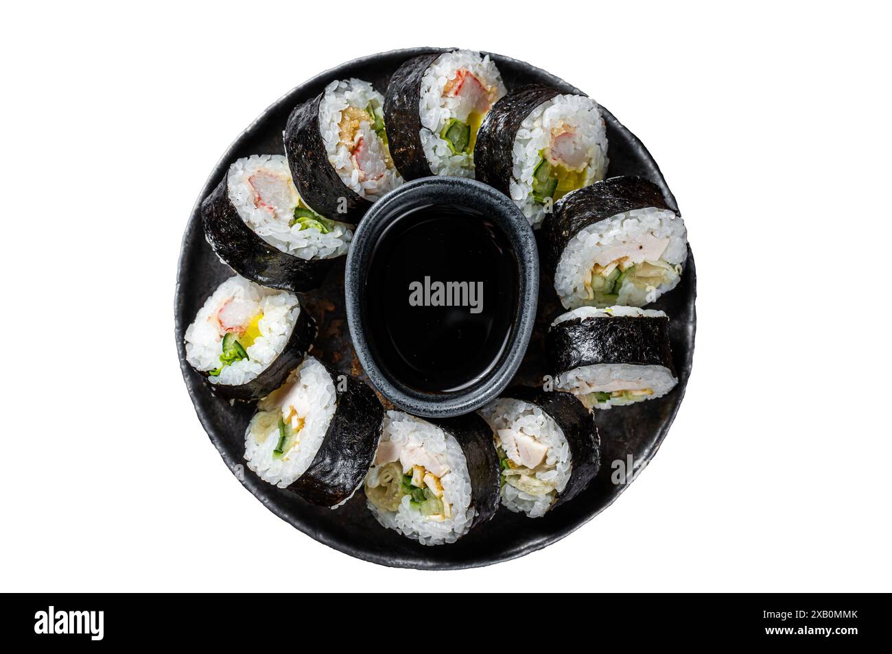 Korean rice roll Kimbap or gimbap made from steamed white rice ...