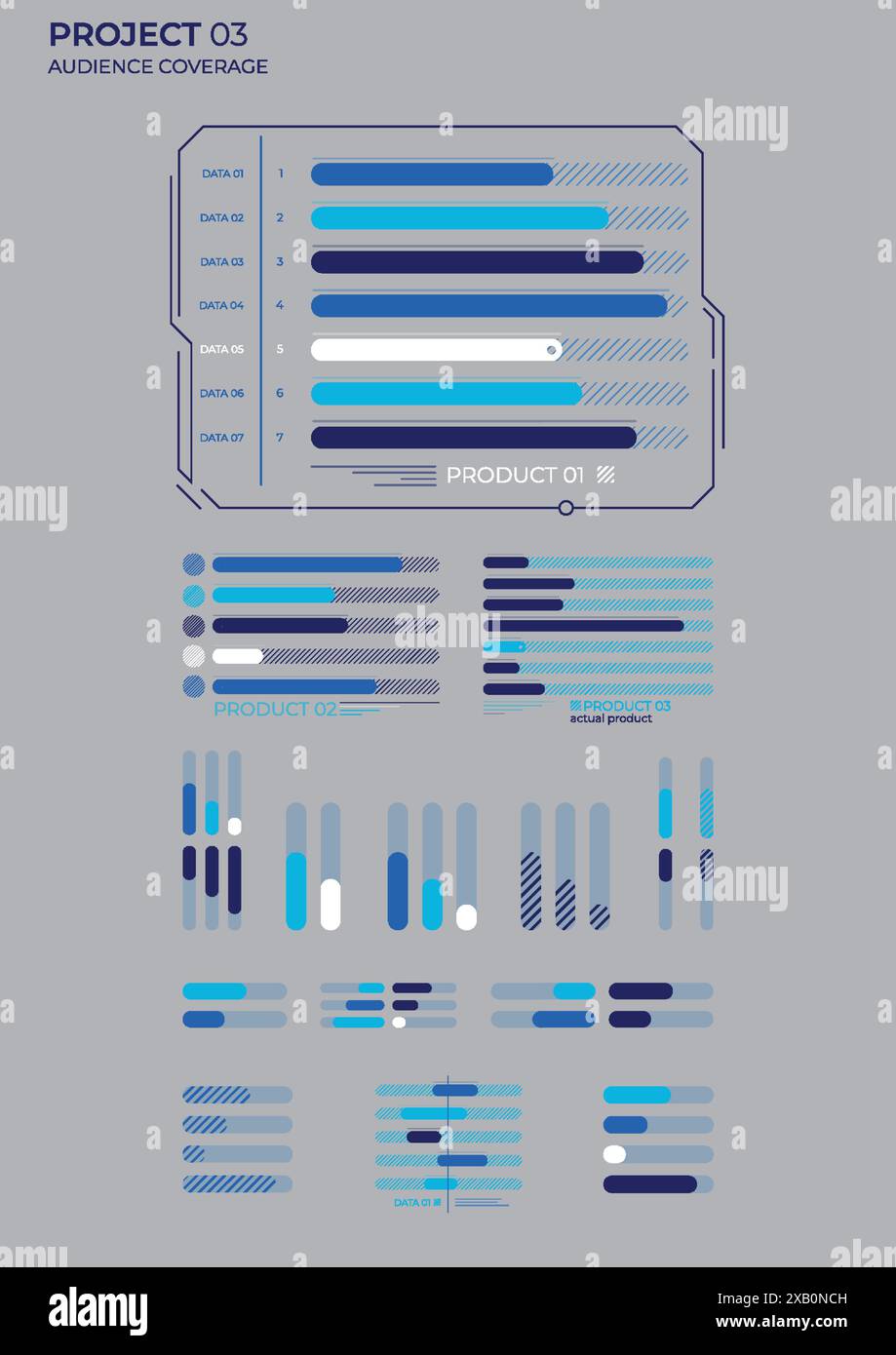 Modern business elements charts in color. Vector illustration Stock ...