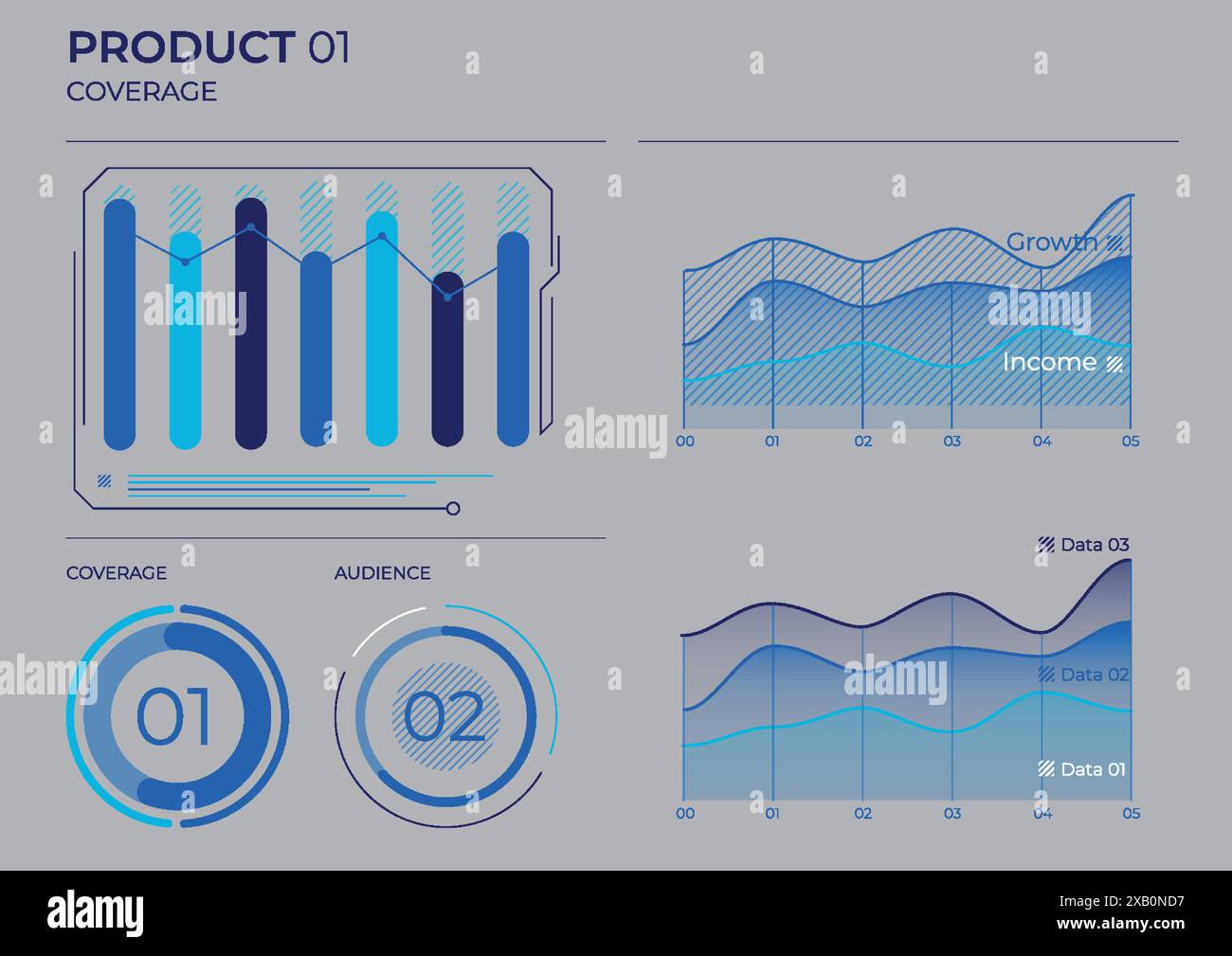 Coverage audience business analysis charts. Vector illustration Stock ...