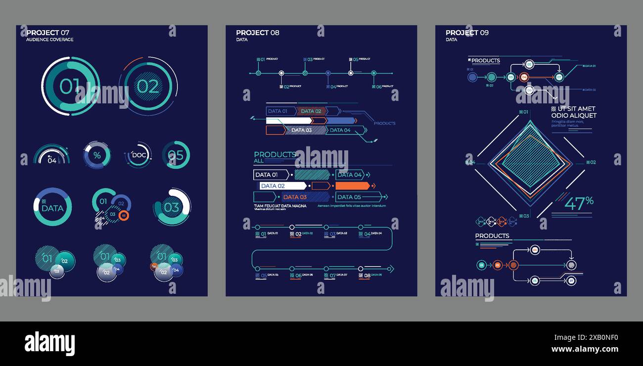 Design business elements charts in color. Vector illustration Stock ...