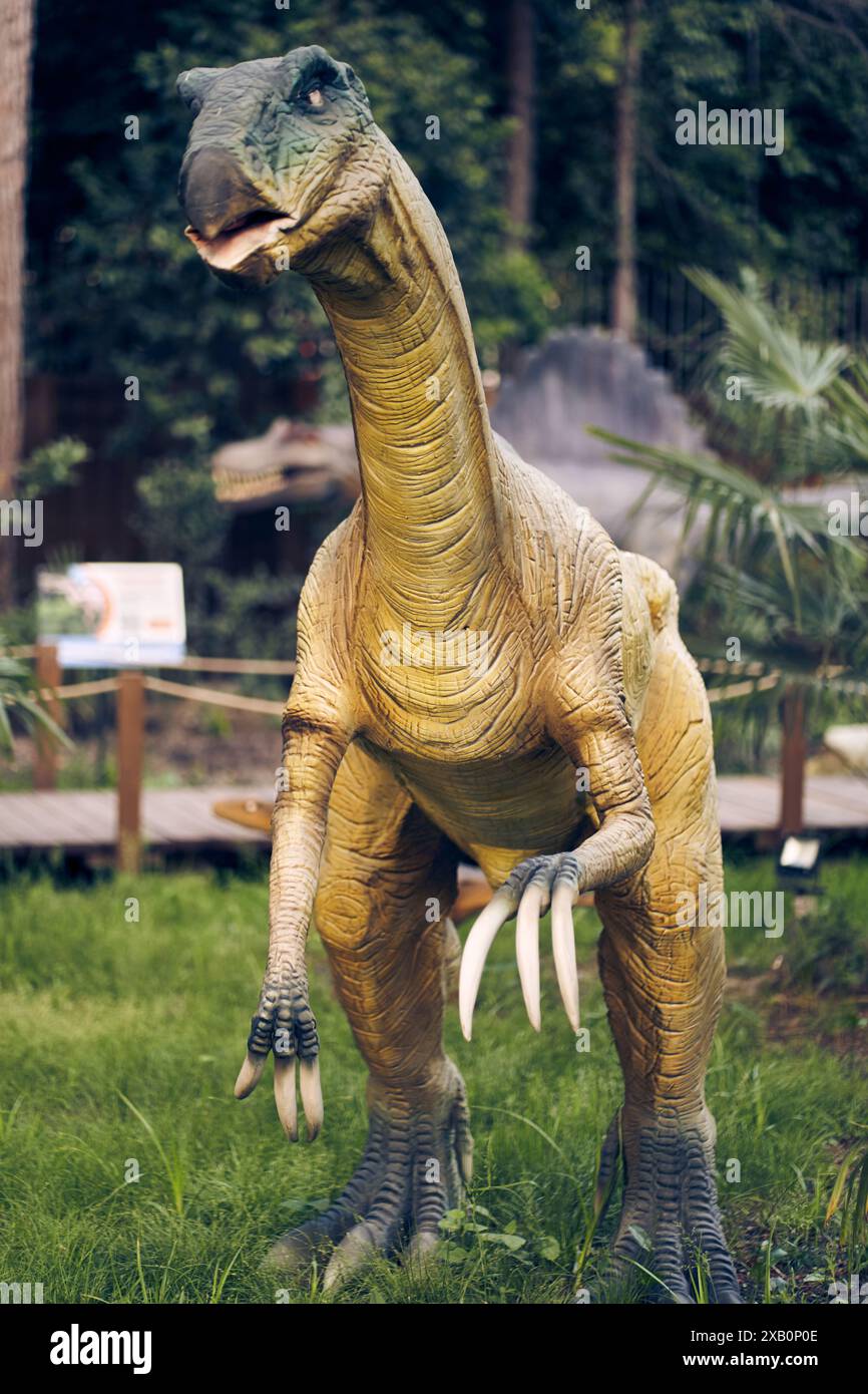 A predatory dinosaur with hypertrophied claws is a Therizinosaurus. The ...