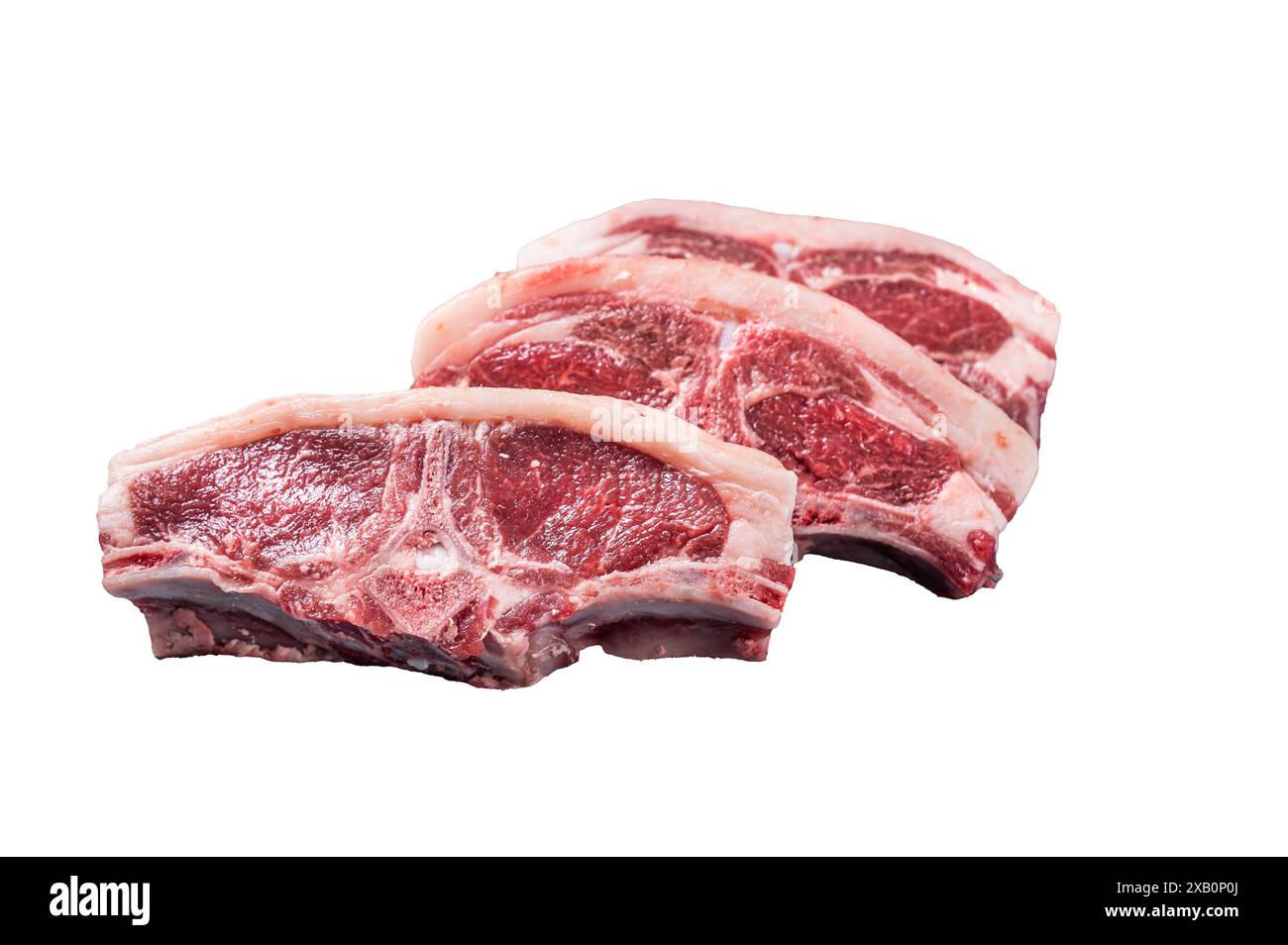 Raw fresh meat lamb mutton saddle. Isolated on white background Stock ...