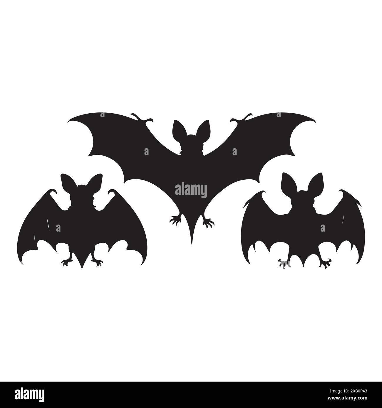 Silhouette set of bat. Vector isolated illustration Stock Vector Image ...