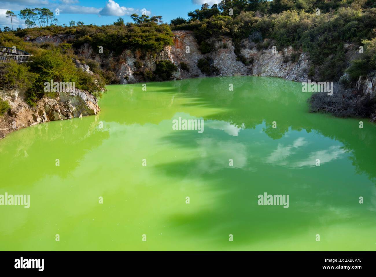 Geothermal Devil's Bath in Waiotapu - New Zealand Stock Photo - Alamy