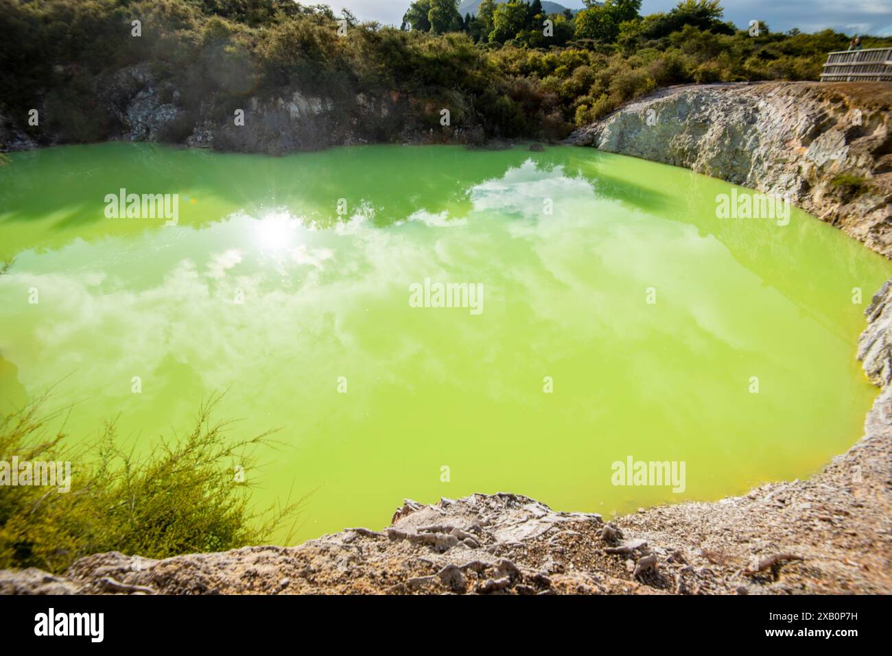 Geothermal Devil's Bath in Waiotapu - New Zealand Stock Photo - Alamy